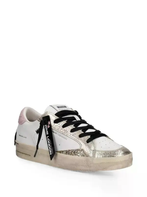 CRIME LONDON Sk8 Deluxe Crackled-effect Glitter Sneakers