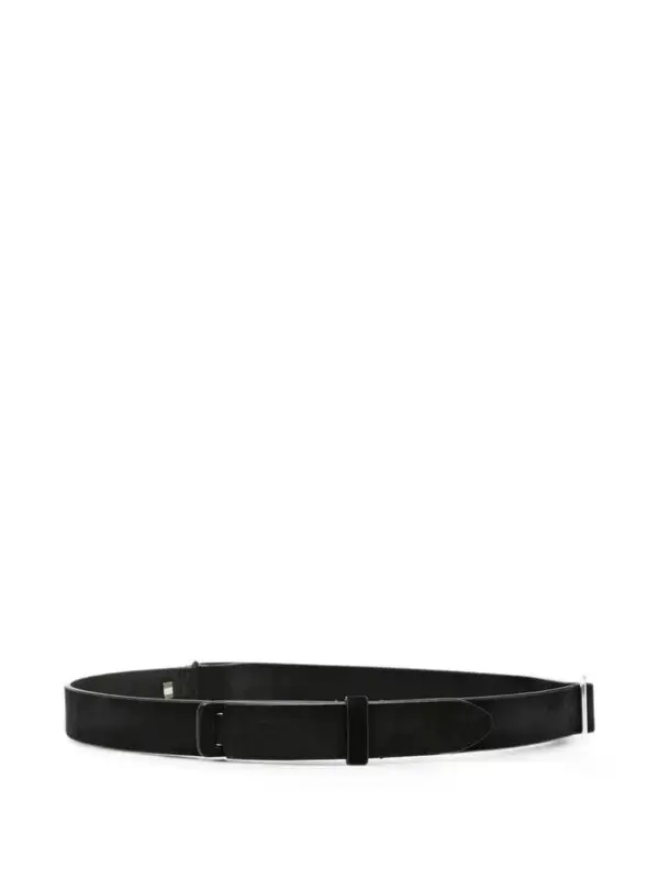 Officine Creative Suede Belt With Leather Buckle - Black