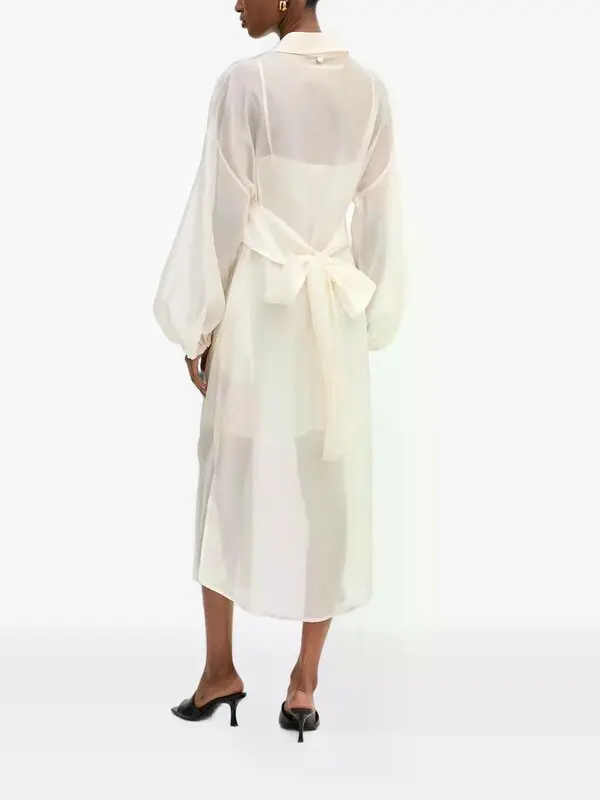 Liu Jo Sheer Finish Balloon Sleeve Midi Dress