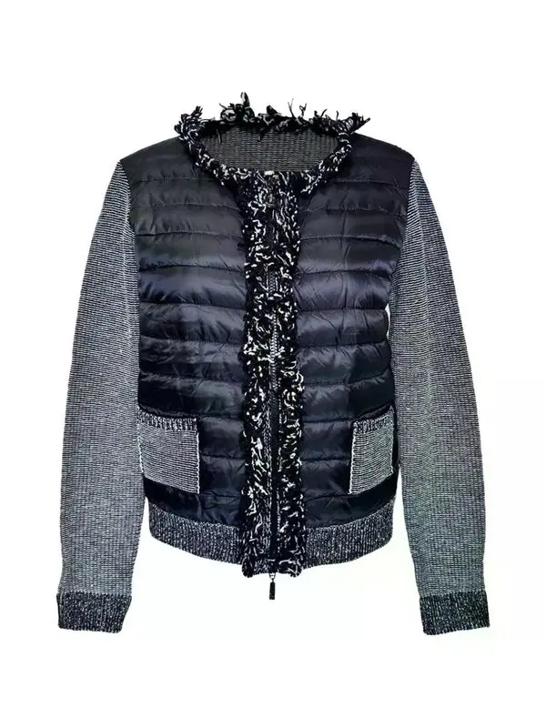 Moncler Tweed Print Down Jacket - Black
