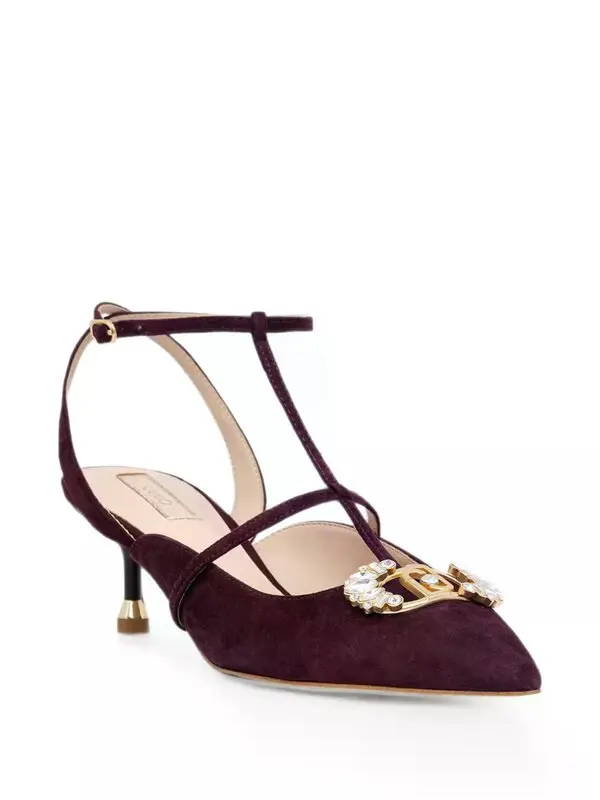 Liu Jo Crystal-embellished Suede Pumps - Purple