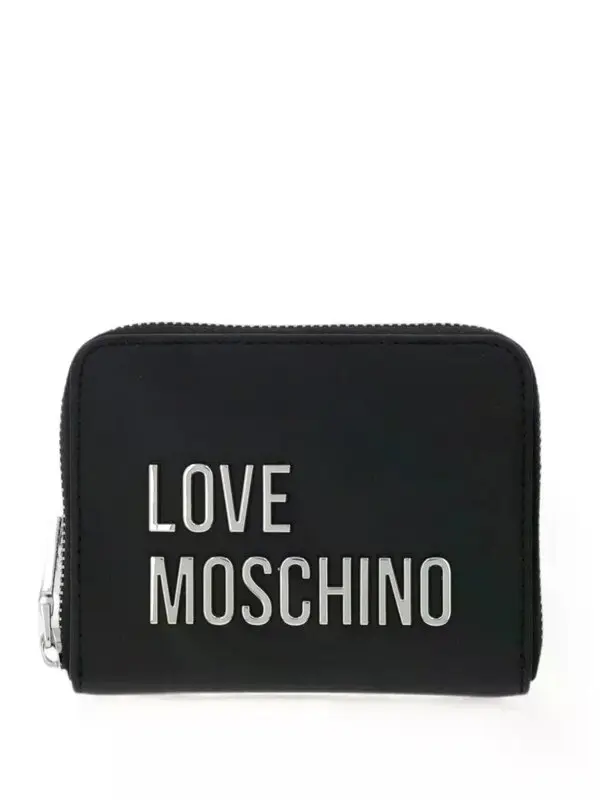 Moschino Logo-plaque Zip Wallet - Black