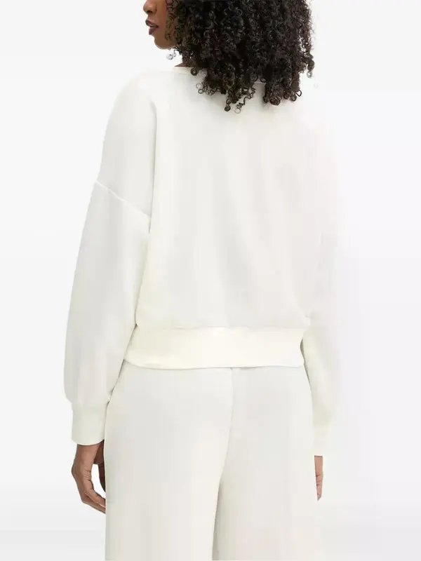 Liu Jo Logo Embroidered V-neck Sweatshirt