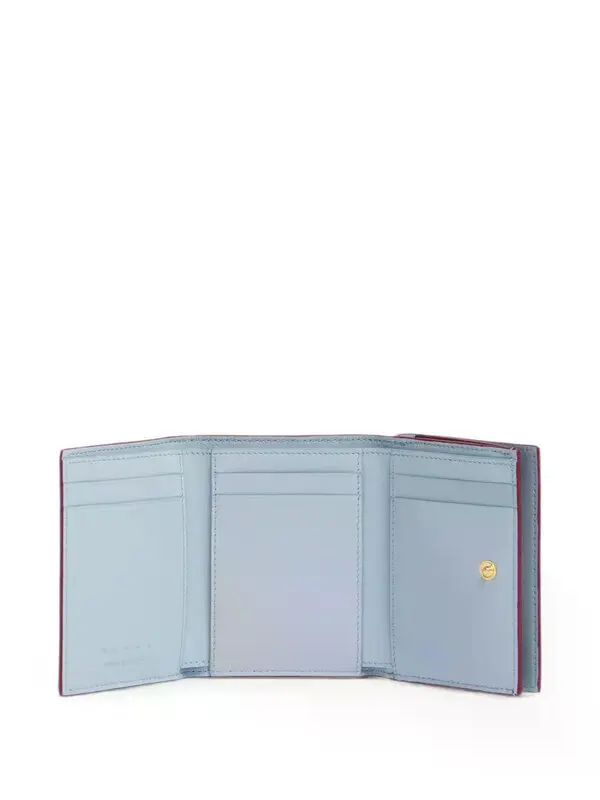 Marni Burgundy Leather Mending Tri-fold Wallet - Red
