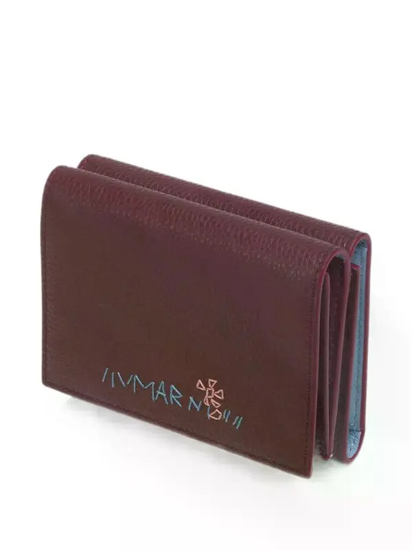 Marni Burgundy Leather Mending Tri-fold Wallet - Red