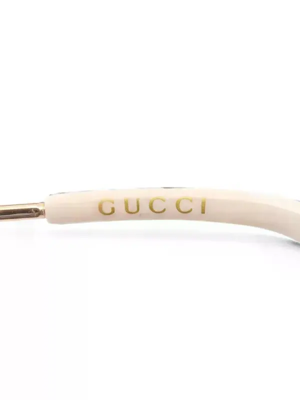 Gucci 2000s Square Frame Sunglasses With Printed Lenses