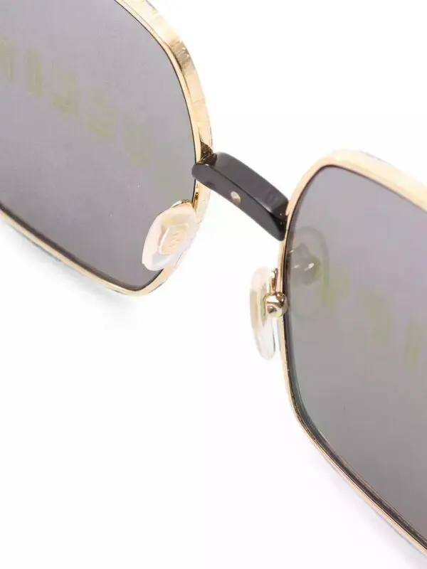 Gucci 2000s Square Frame Sunglasses With Printed Lenses