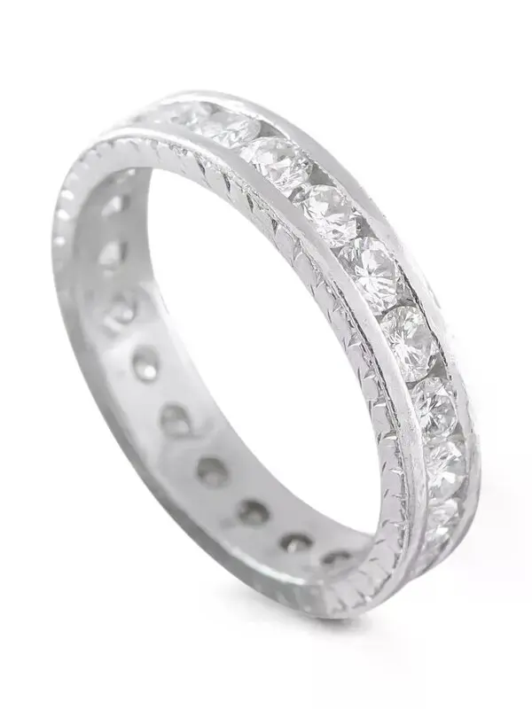 LB EXCLUSIVE Eternity Diamond Ring With Platinum Polished Finish - Silver