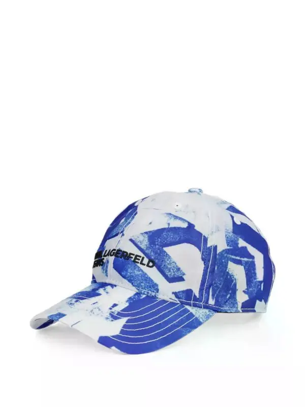 Karl Lagerfeld Abstract Print Baseball Cap - White