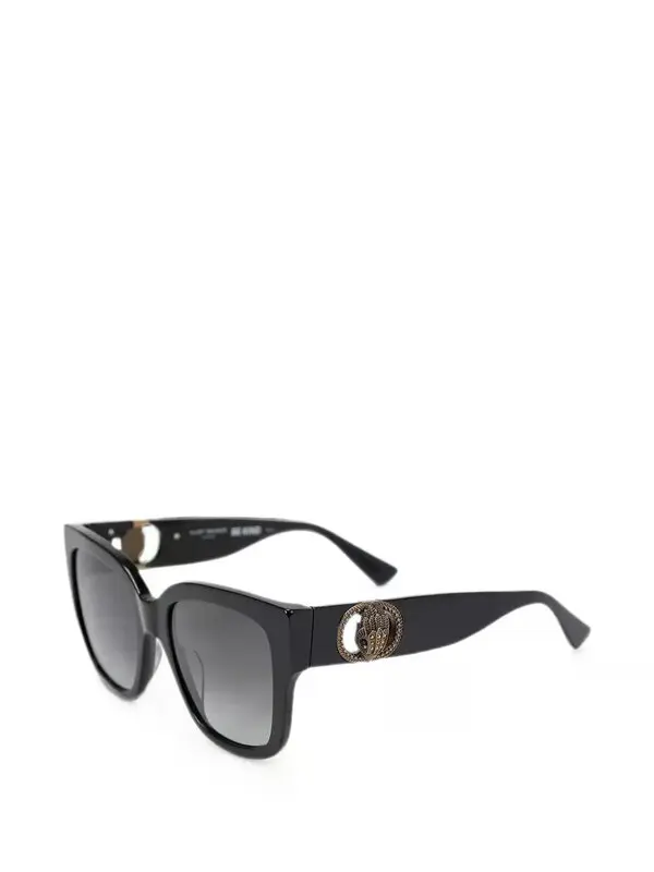 Kurt Geiger Eagle-plaque Square-frame Sunglasses - Black