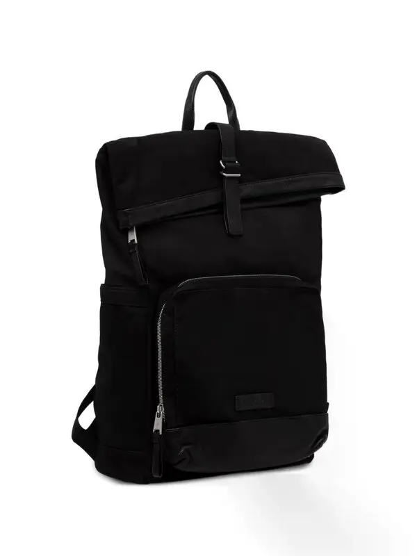 Marc O'polo Roll-top Backpack With Calf-leather Trim