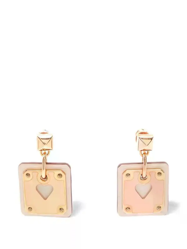Hermès Square Drop Earrings - Pink