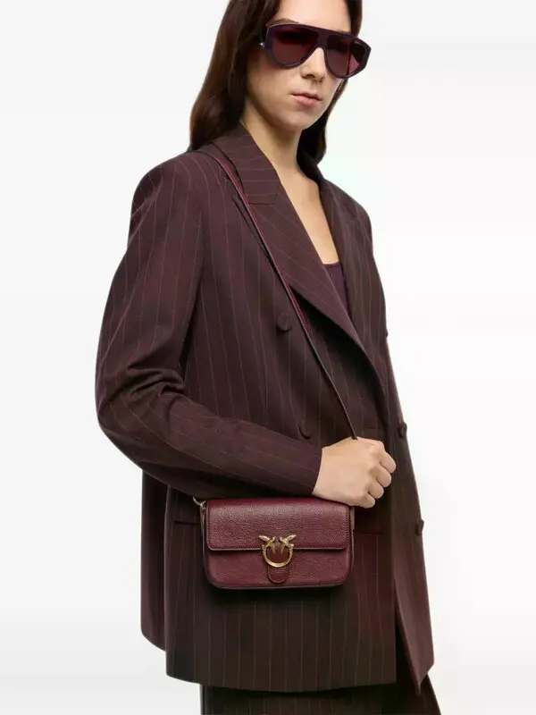 Pinko Love Birds Leather Shoulder Bag - Red