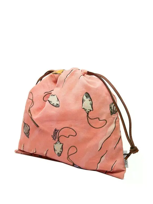 Loewe Seashell Print Drawstring Pouch - Pink