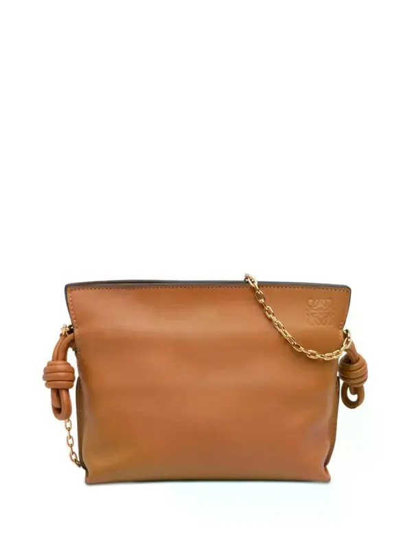 Loewe Nano Leather Flamenco Knot Chain Crossbody Bag - Brown