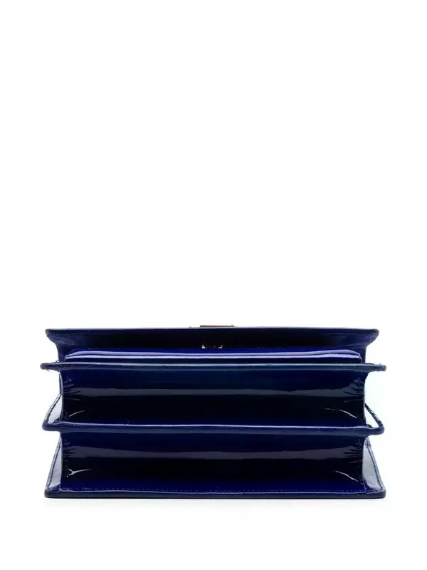 Saint Laurent Patent Monogram Sunset Crossbody Bag - Blue