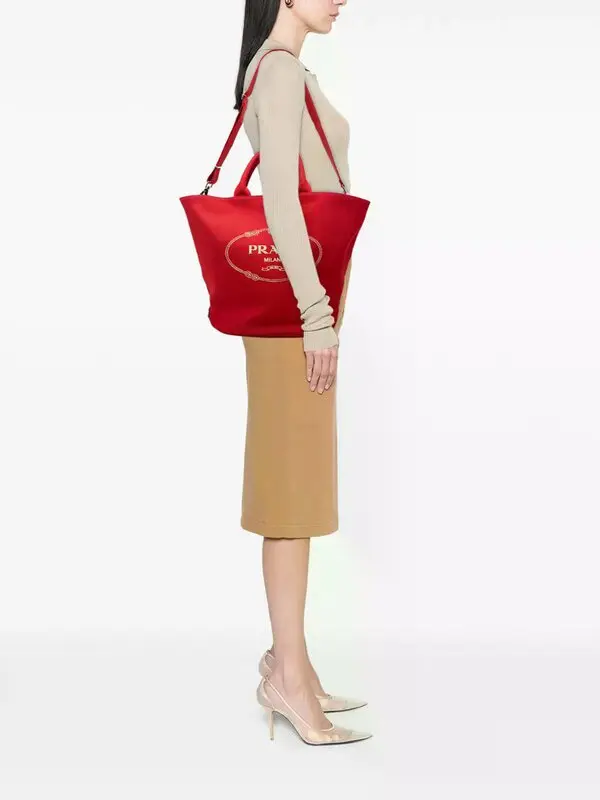 Prada Canvas Canapa Logo Satchel
