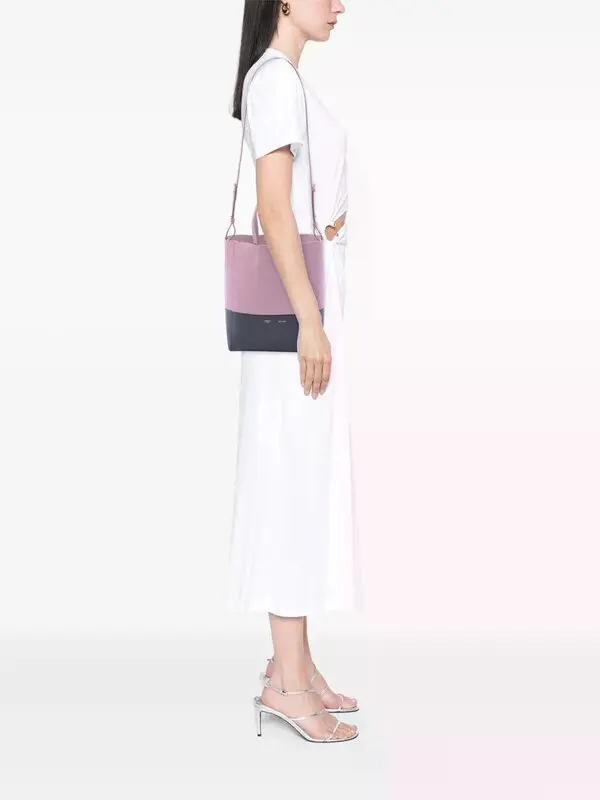 Celine Grained Calfskin Vertical Cabas Tote Satchel - Grey