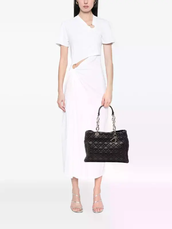 Dior Lambskin Cannage Lady Soft Shopping Tote Bag - Black