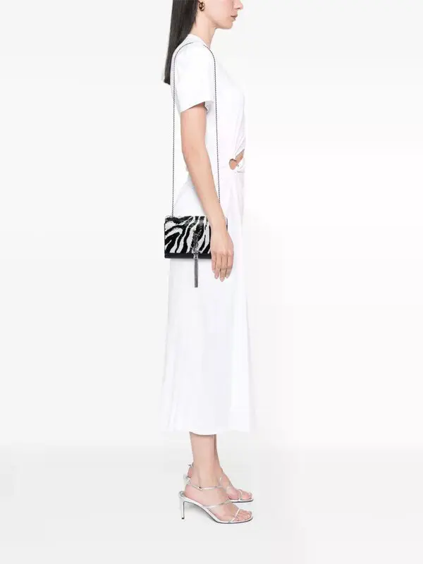 Saint Laurent Small Monogram Kate Zebra Sequin Crossbody Bag