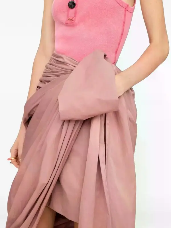 Chloé Draped Wrap-style Midi Skirt - Pink