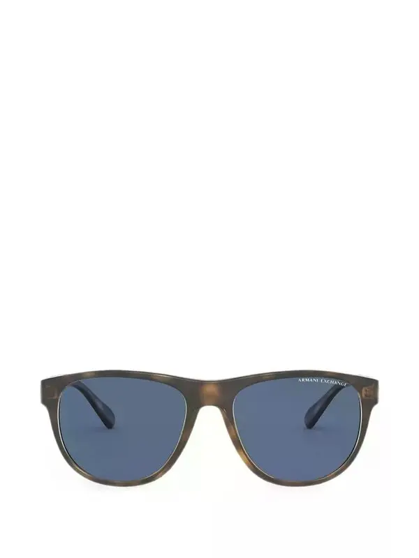Armani Exchange Tortoiseshell-effect Round-frame Sunglasses - Brown