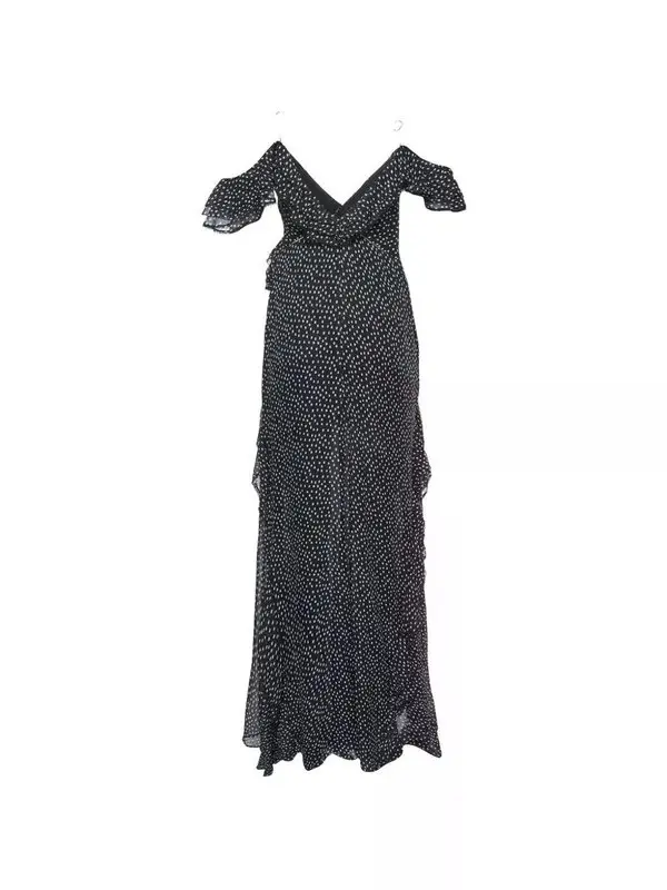 Simkhai Speckle Print Ruffled Maxi Dress - Black