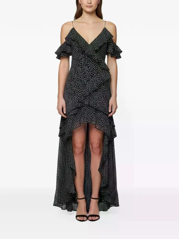 Simkhai Speckle Print Ruffled Maxi Dress