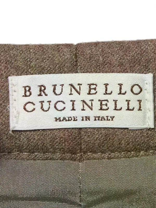 Brunello Cucinelli Diagonal Weave Pencil Midi Skirt