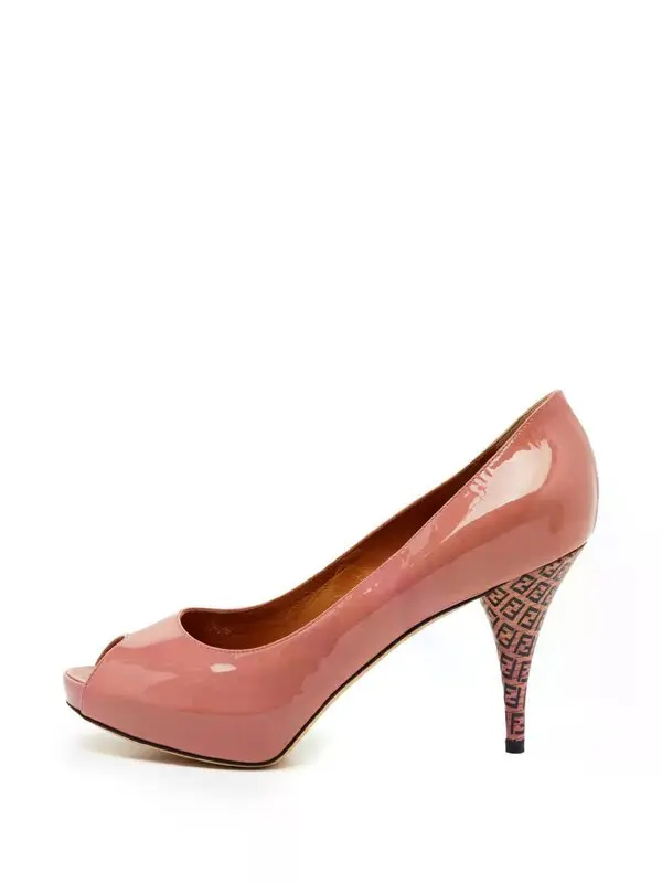 Fendi Patent Leather Peep-toe Pumps - Pink