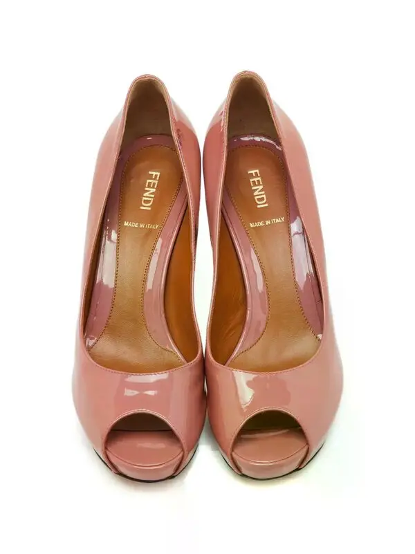 Fendi Patent Leather Peep-toe Pumps