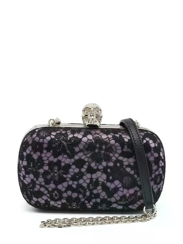 Alexander McQueen Skull Lace Clutch Bag - Black