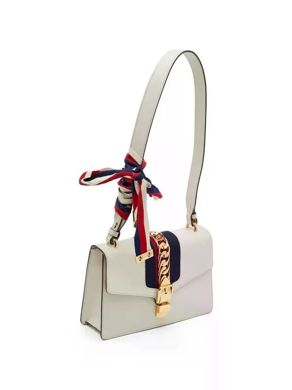 Gucci Sylvie Web Stripe Shoulder Bag - Neutrals