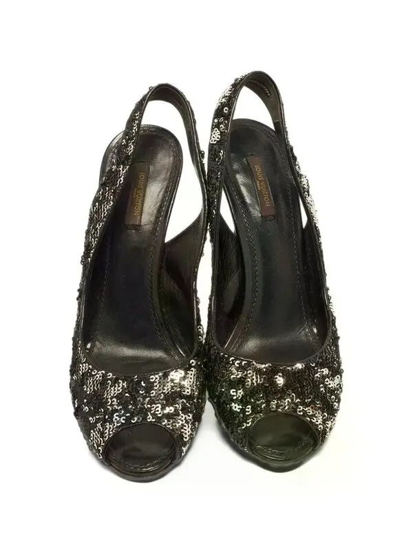 LOUIS VUITTON Liza Sequin Embellished Slingback Pumps