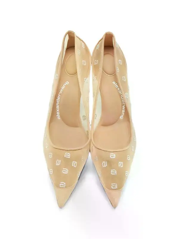 ALEXANDER WANG Delphine Mesh Heeled Pumps - Neutrals