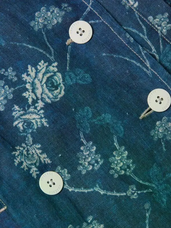 L'Agence Bradley Floral-print Trench Coat - Blue