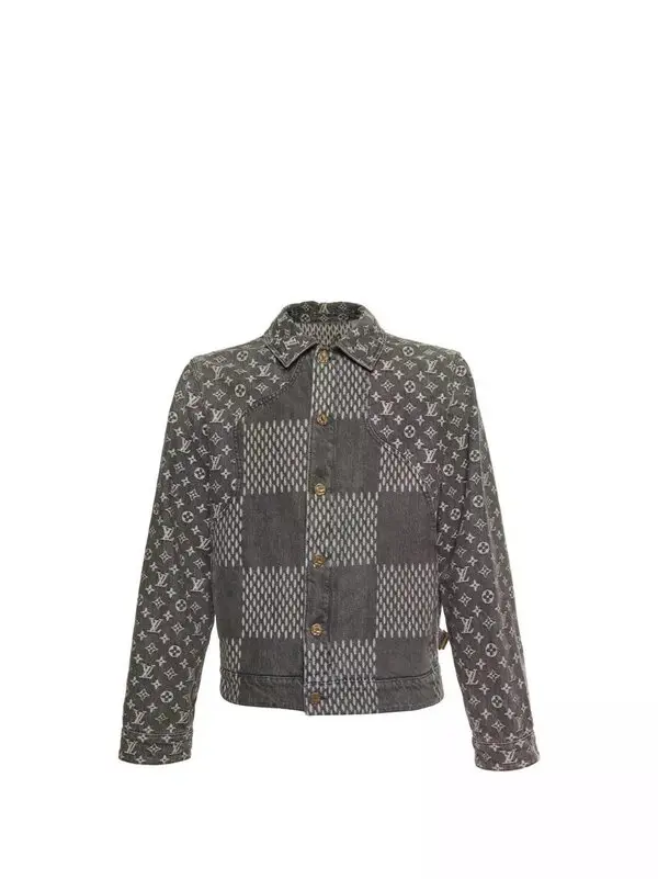 LOUIS VUITTON Monogram Giant Damier Denim Jacket - Grey