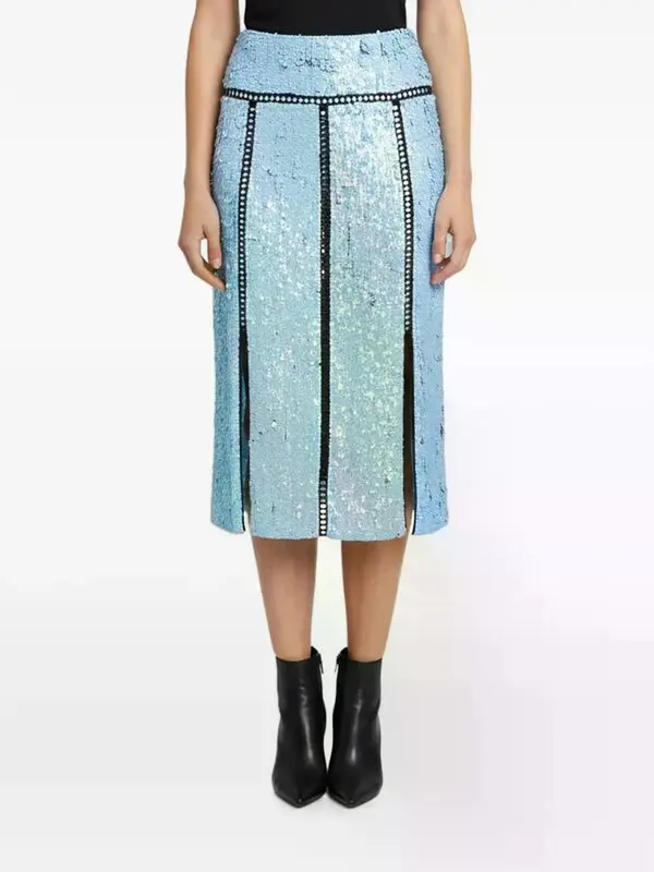Emilio Pucci Sequin Embellished Midi Skirt - Blue