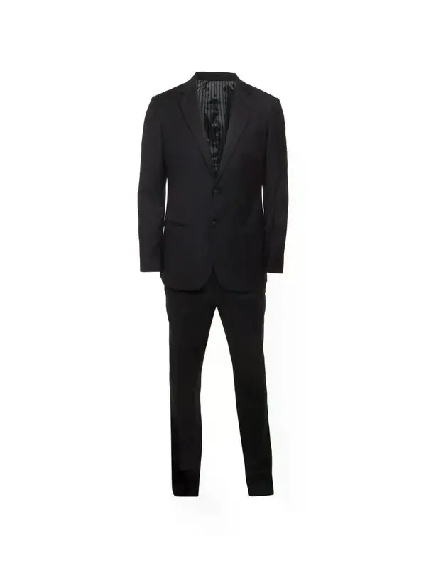 Giorgio Armani Wool Checked Single-breasted Suit - Blue