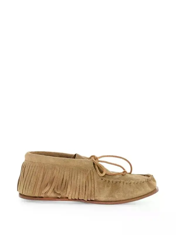 Pierre Hardy Tahoe Fringed Suede Loafers - Neutrals