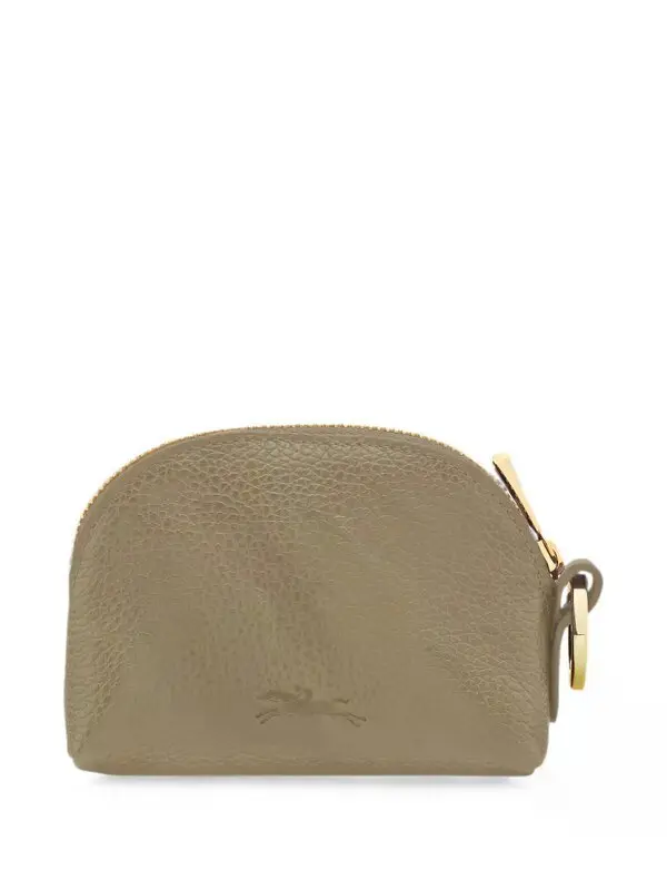 Longchamp Le Foulonné Grained Leather Coin Purse - Green