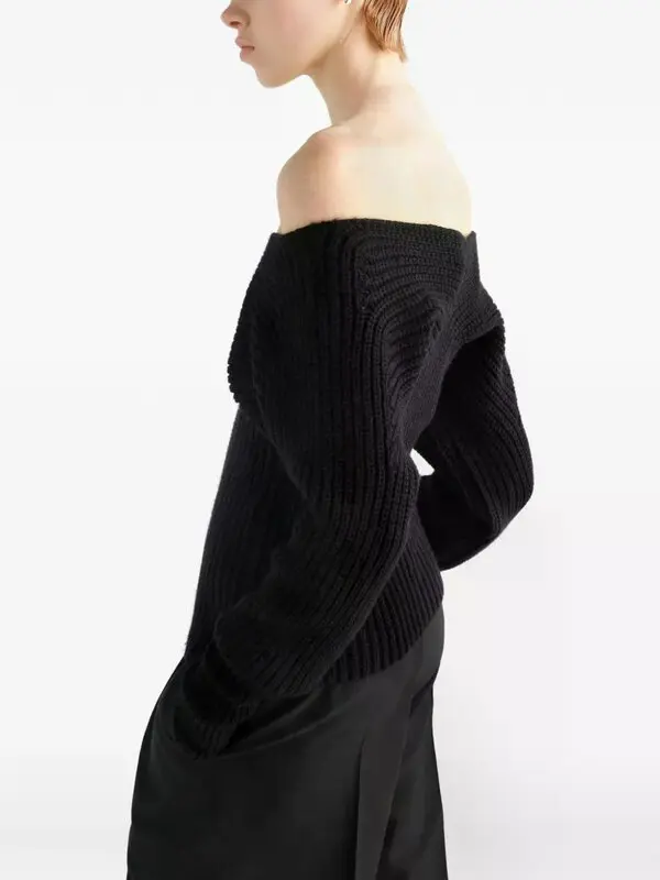 LEMAIRE Off-shoulder Sweater In Worsted Wool