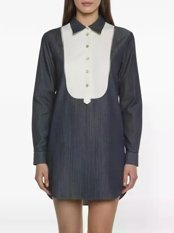 Gucci Bib Detail Chambray Shirt - Blue
