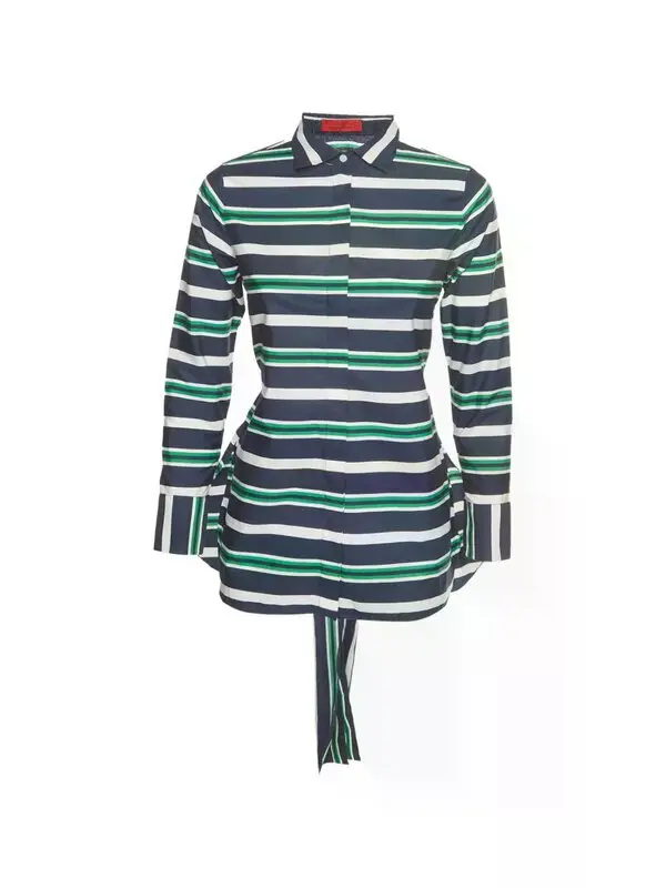 Carolina Herrera Striped Shirt With Tie Detail - Blue