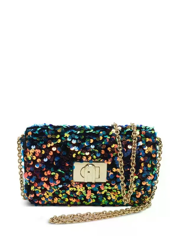Furla 1927 Sequin Embellished Shoulder Bag - Black