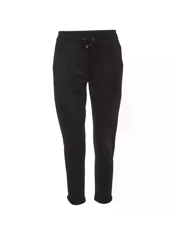 Brunello Cucinelli Jersey Drawstring Trousers - Black