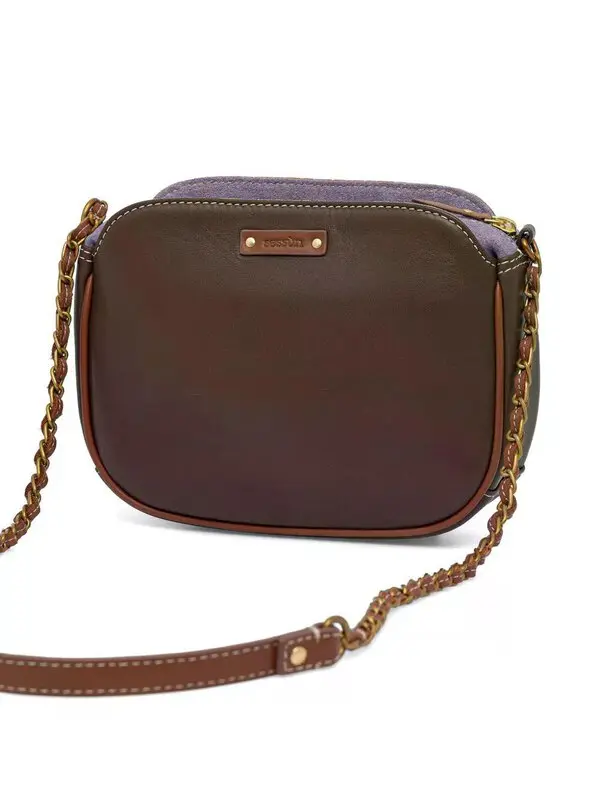 SESSUN Devine Woven-panel Leather Shoulder Bag