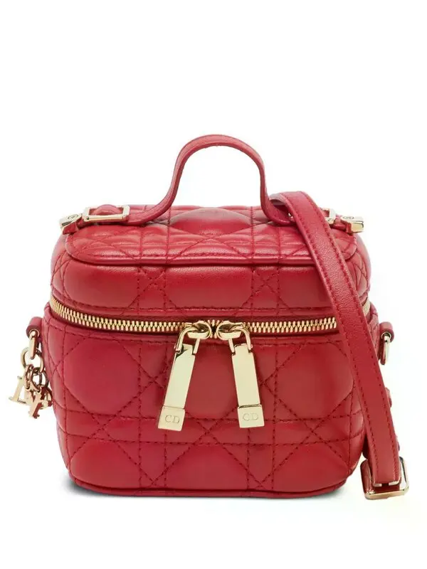Dior Micro Cannage Lady Vanity Case Bag - Red
