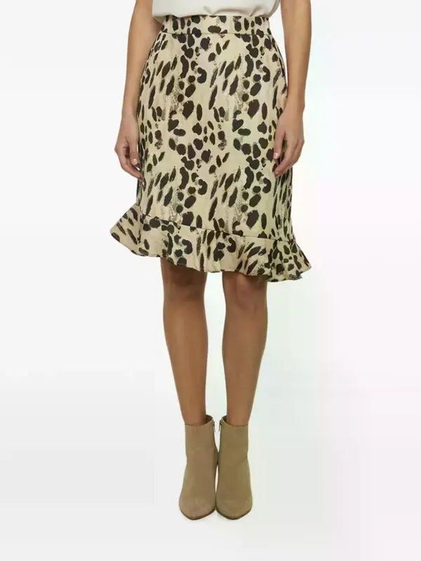 Carolina Herrera Leopard Print Jacquard Midi Skirt - Neutrals