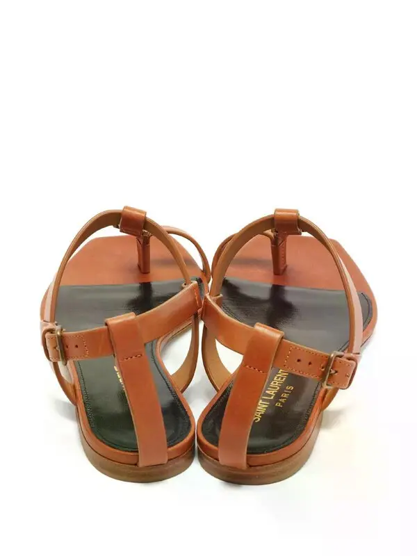 Saint Laurent Cassandra Flat Sandals - Brown
